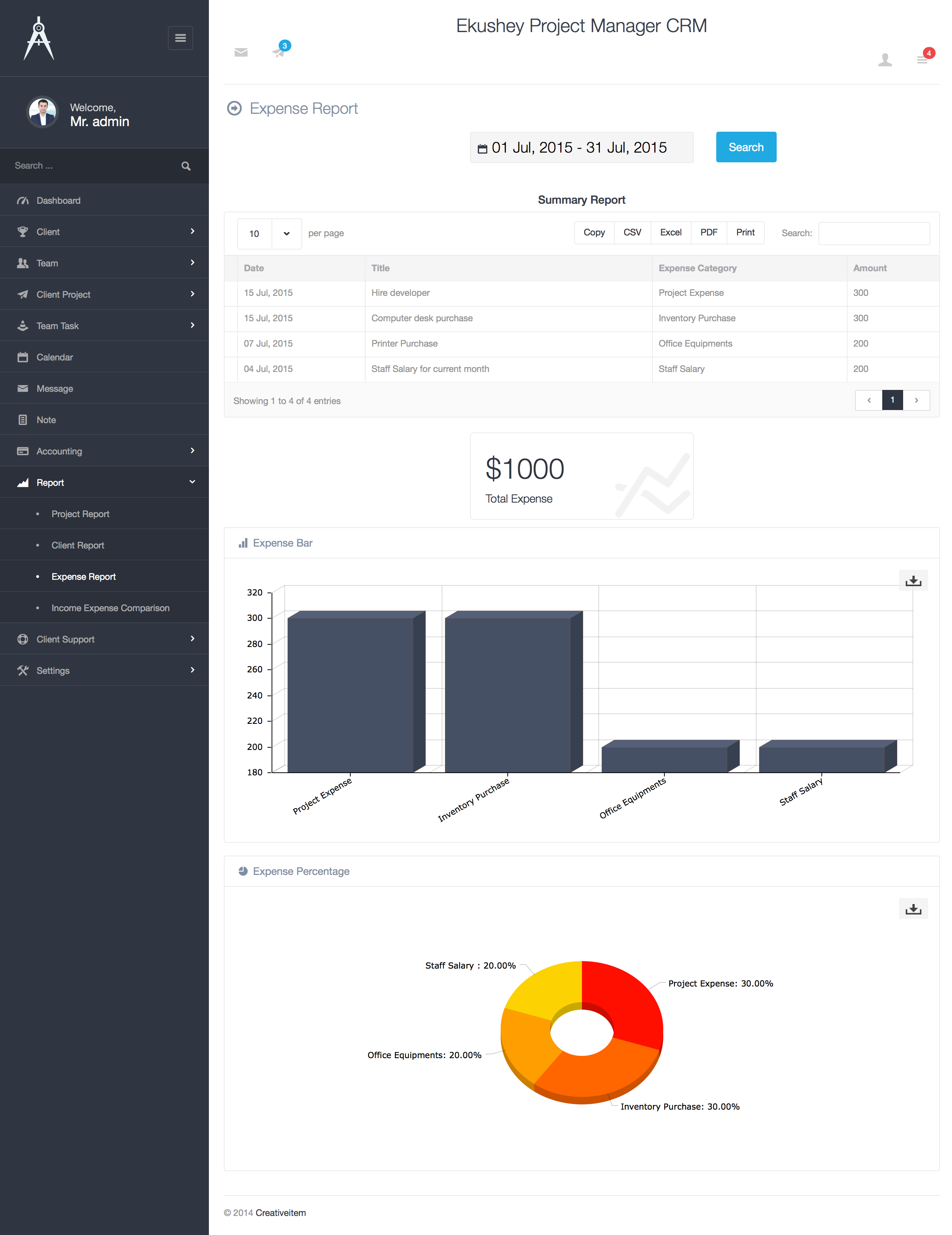 Ekushey Project Manager CRM by Creativeitem | CodeCanyon